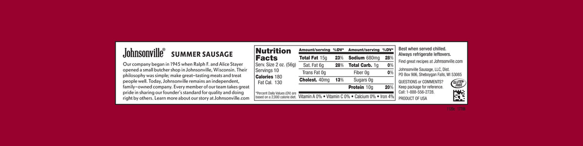 Original Summer Sausage 20oz – Johnsonville Marketplace