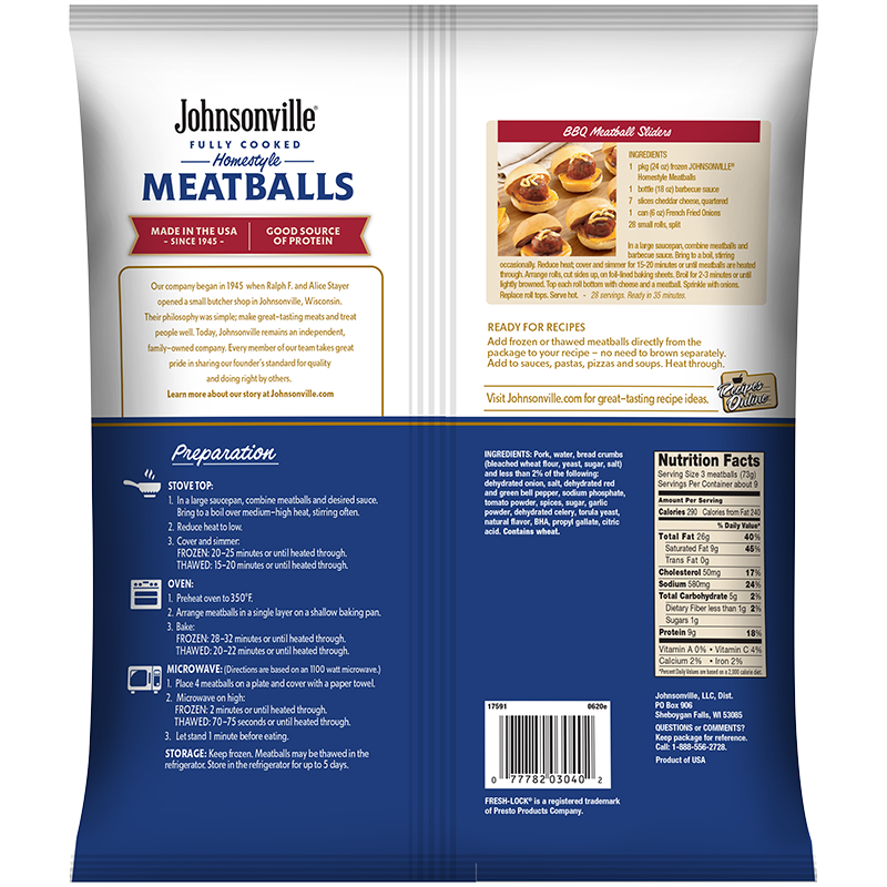 Homestyle Meatballs – Johnsonville Marketplace