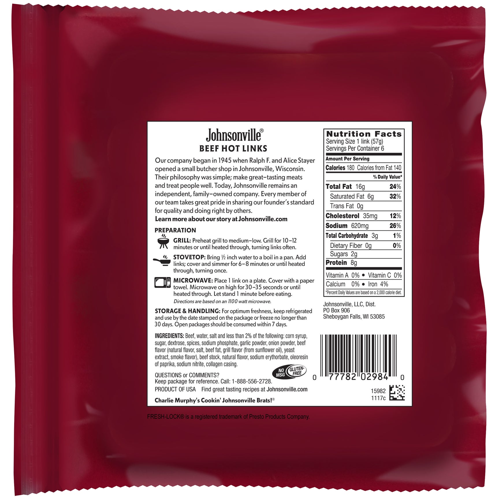 Beef Hot Links Smoked Sausage 6-packages – Johnsonville Marketplace