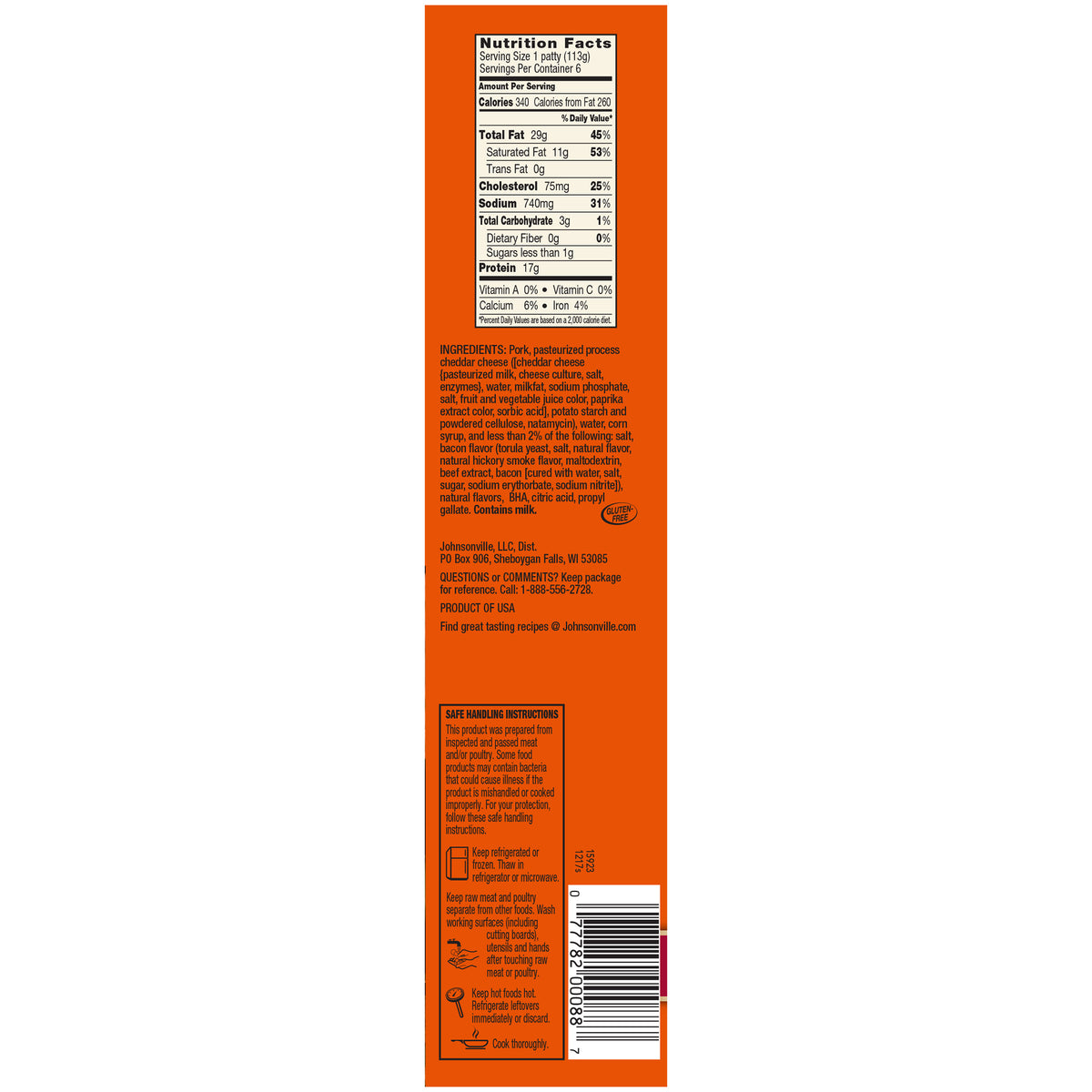 Cheddar Cheese & Bacon Grillers 3 -packages – Johnsonville Marketplace