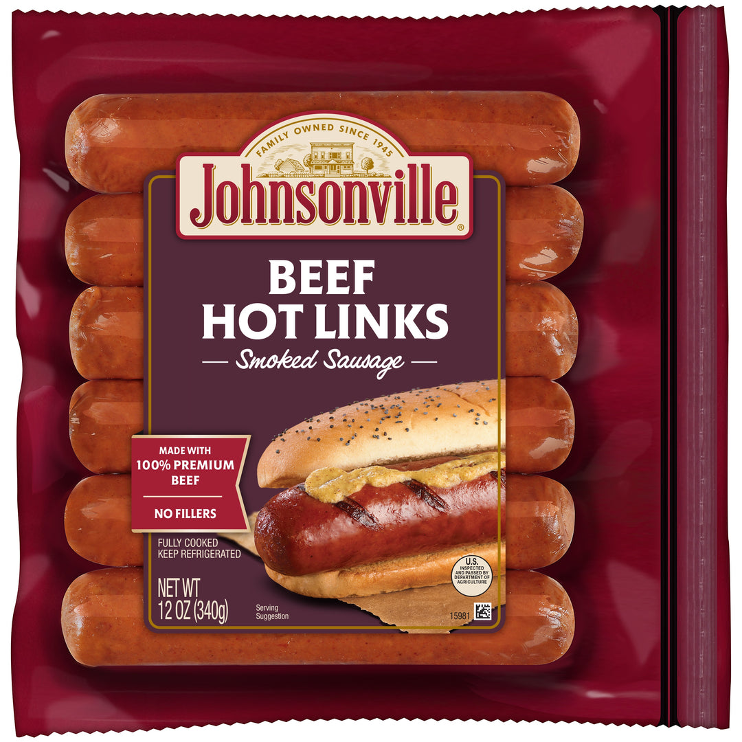 Beef Hot Links Smoked Sausage 6-packages – Johnsonville Marketplace