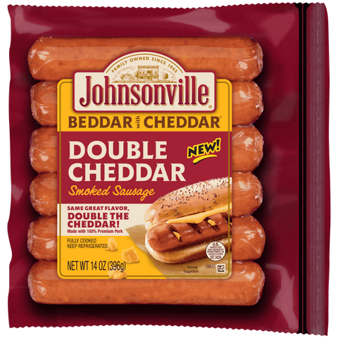 Double Beddar with Cheddar Smoked Sausage 6-packages – Johnsonville ...