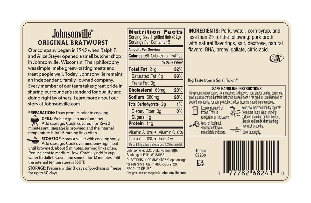 Original Brat 6-Packages – Johnsonville Marketplace